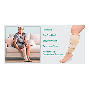 Juzo Reversible Versatile Support 30-60mmHg Calf Compression Wrap, Beige, L Max Regular