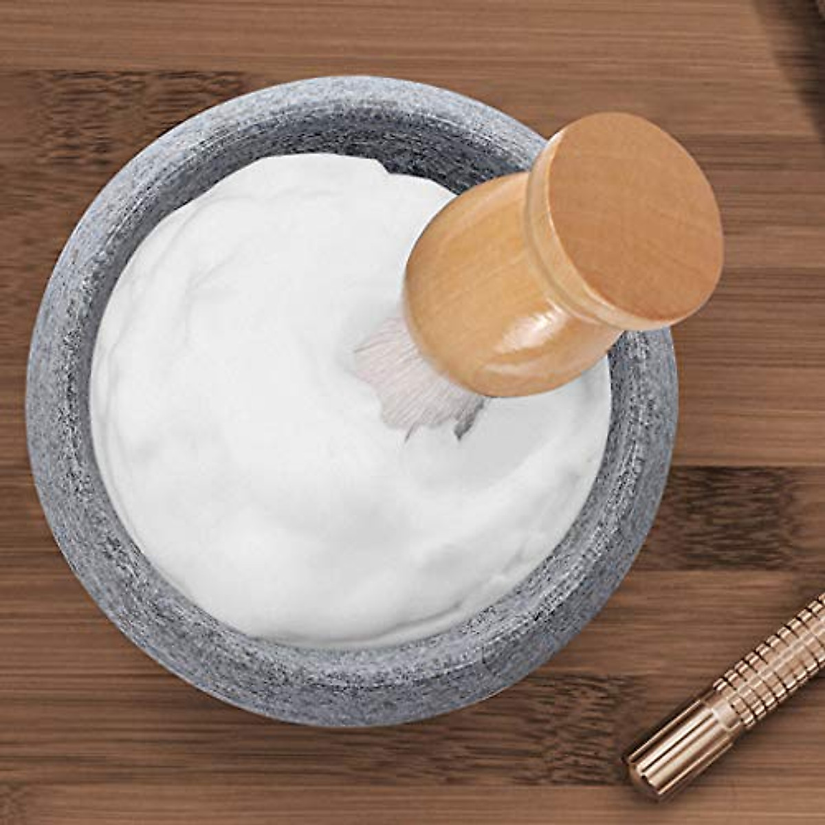 MDLUU Granite Shaving Bowl, Shaving Soap Bowl, Shaving Soap and Cream Bowl, Natural Granite Bowl for Man's Wet Shave