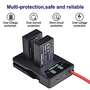 Batmax EN-EL20 Battery (2-Pack) + LED Built-in USB LCD Charger for Nikon EN-EL20 EN-EL20a Nikon P1000,1 J1, 1 J2, 1 J3, 1 S1, 1 V3, Coolpix A, 1 AW1,Coolpix P950 Cameras