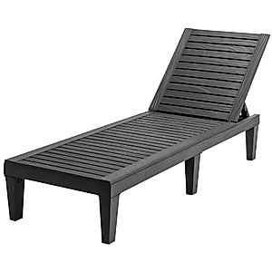 Giantex Set of 2 Outdoor Chaise Lounge Patio Recliner Chair with 5-Position Adjustable Backrest, Weather-Proof & Rust-Resistant Chaise Lounger for Patio, Beach, Balcony, Poolside