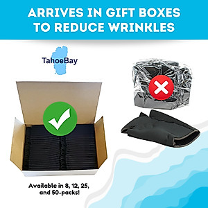 TahoeBay Slim Can Cooler Sleeves (25-Pack) Insulated Polyfoam, Bulk Scuba Knit Polyester Fabric Drink Insulators for 12oz Tall Skinny Beverage - Blank Design (Black)