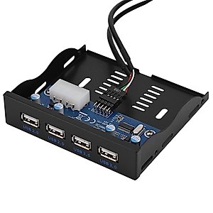 Limouyin Floppy Front Panel 3.5'' 4 Port USB2.0 HUB Floppy Front Panel 9 Pin to 4 Interface USB 2.0 HUB for Computer PC