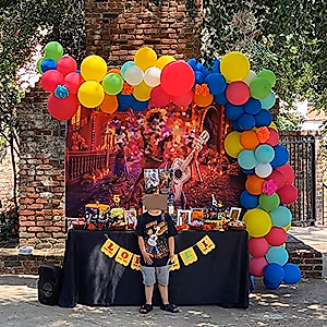 100Pack Balloon Garland & Arch Kit for Fiesta Party -100Pack Latex Balloons, 16 Feets Arch Balloon Decoration Strip for Mexican Party, Taco, Coco Party, Birthday, Baby Shower,Wedding