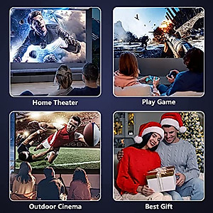 FUDONI Projector with WiFi and Bluetooth 4K Support Native 1080P, 350 ANSI High Lumen Portable Outdoor Movie Projector, Video Home Theater Projector with Speaker for HDMI/USB/PC/iOS & Android Phone