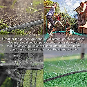 FUNJEE PVC Flat Sprinkler Hose 15ft with Garden Hose Quick Connector 3/4" GHT Fittings, Soaker Hose, Drip Hose, Saves Water, For Garden/Vegetable/Water-efficient irrigation (Black, 15FT)