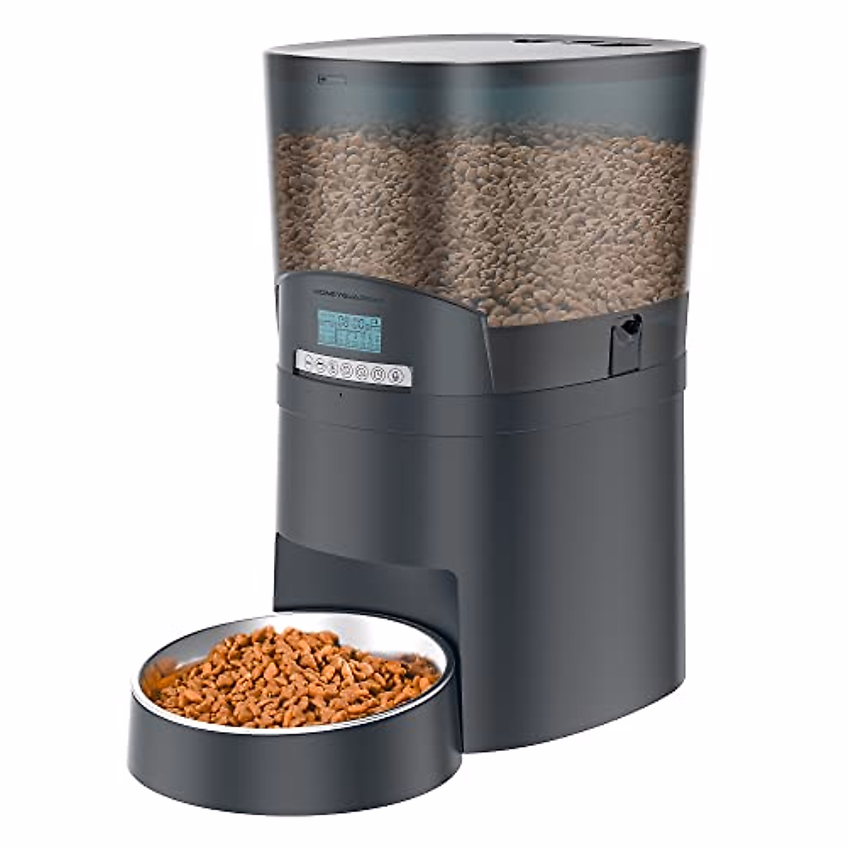 Automatic Cat Feeder, HoneyGuaridan 6.5L Pet Feeder for Cats and Dogs Dry Food Dispenser with Desiccant Bag, Stainless Steel Bowl, 6 Meals Portion Control, Dual Power Supply &10s Voice Recorder