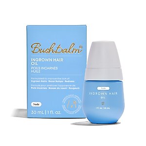 Bushbalm Ingrown Hair Oil - Helps with Ingrown Hair, Underarm Bumps, Soothes Skin, Razor Bumps and Post Shave Redness, 30 ml - Nude Oil