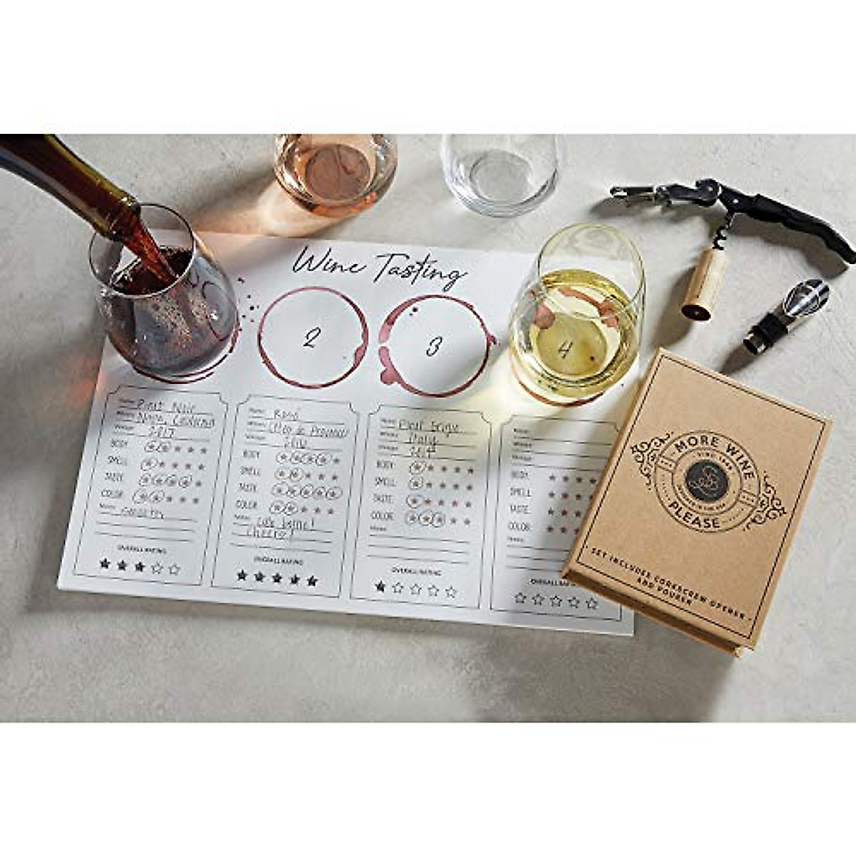 Santa Barbara Design Studio Gift Set Drinking Essentials SIPS Drinkware Kraft Cardboard Book Gift Box, 2-Pieces, More Wine