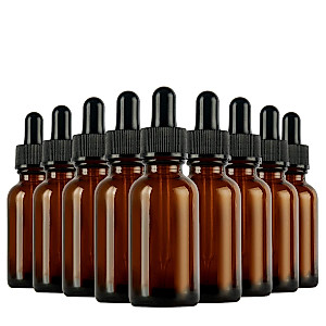 Eye Dropper Bottle, Hoa Kinh 48 Pack 1 oz 30ml Amber Glass Dropper Bottle with Droppers, 2 Funnels for Essential Oils, Perfumes (Brown, 1oz)