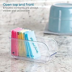 iDesign BPA-Free Plastic Sugar Packet Holder and Organizer, The Linus Collection - 2.25" x 4.5" x 2", Clear