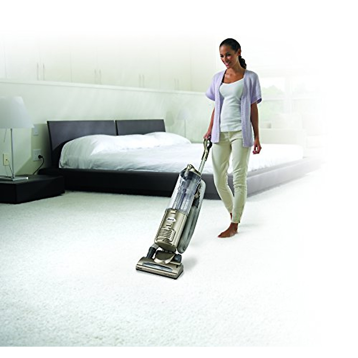 Shark Navigator Deluxe Upright Corded Bagless Vacuum for Carpet and Hard Floor with Anti-Allergy Seal (NV42), Champagne