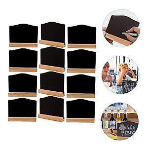 iplusmile 12pcs Double Sided Chalkboard Signs Mini Chalkboard Stands Buffet Chalkboards Small Blackboard Slate Bar Chalkboard Black Tag Board Wedding Chalkboard Sign Table Food