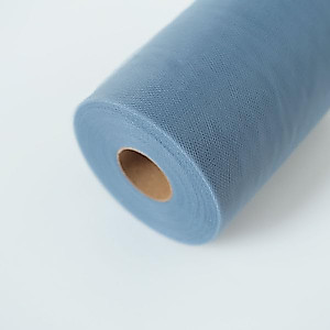 Efavormart 6" x 300 feet Wedding Tulle Roll for Party Decorations Banquet Event Sewing DIY Crafts Fabrics Sewing - Dusty Blue