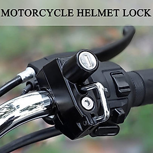 Motorcycle Helmet Lock Fits 7/8" (22mm) Handlebar Anti-Theft Helmet Security Lock with 2 Keys Fit for Motorbike Scooter Street Bike