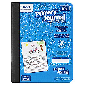 Mead Primary Journal Kindergarten Writing Tablet 6 Pack of Primary Composition Notebook Colors May Vary For Grades K- 2, 100 Sheets (200 Pages) Creative Story Notebooks for Kids 9 3/4 in by 7 1/2 in.