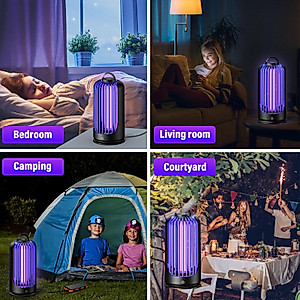 Elechome Flying Insect Trap, Bug Zapper for Indoor Outdoor, Rechargeable Mosquito Zapper with 3600V High Powered, Electric Pest Control Insect Fly Zapper Can Attract Gnats, Mosquitoes, Flies, Moths