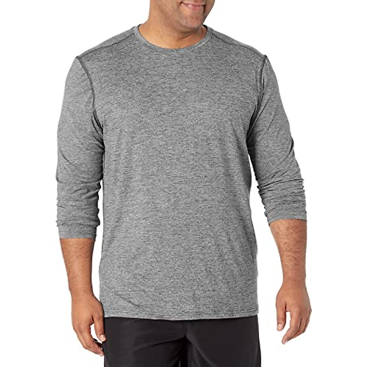 C9 Champion mens Long Sleeve Tech Tee T Shirt, Ebony Heather, Large US