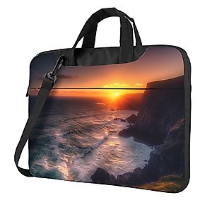 Ireland Sunset Seascape Laptop Bag for Women Men 15.6" Computer Sleeve Business Travel Briefcase Messenger Bag