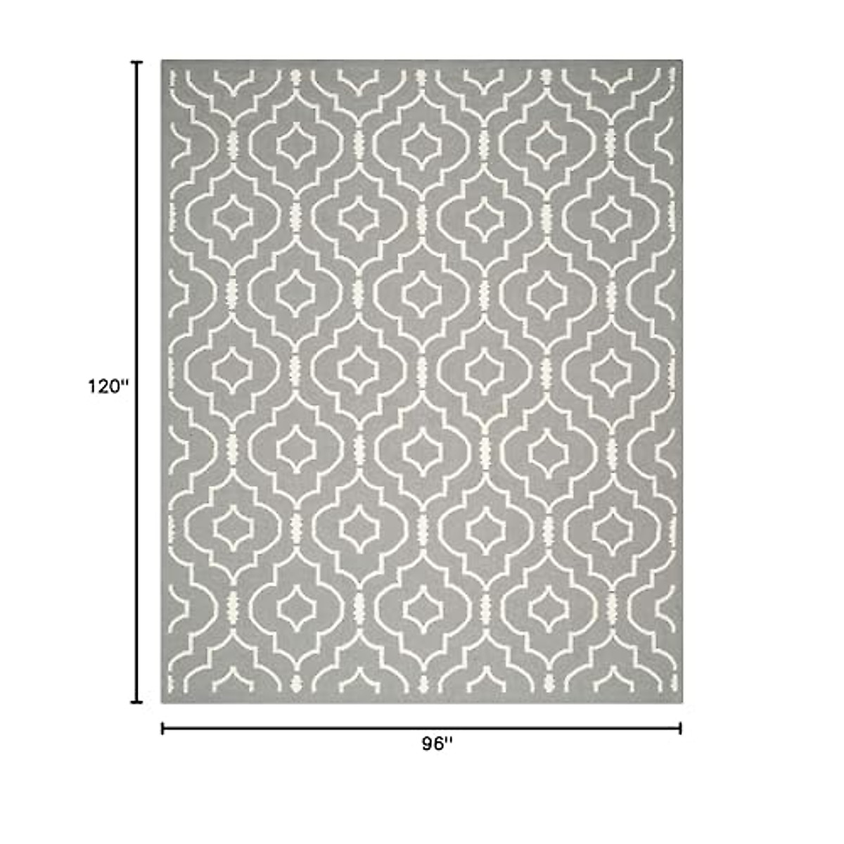 SAFAVIEH Dhurries Collection 8' x 10' Grey/Ivory DHU637B Handmade Flatweave Premium Wool Area Rug