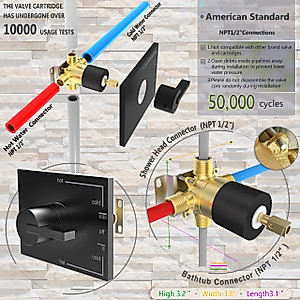 SOOOHOT Shower Fixtures, Black Shower Faucet Set with 6 Inch Matte Black Shower Head and Tub Spout, Black Shower Head and Handle Set (Valve Included)