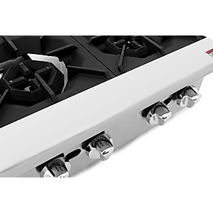 CookRite ATHP-36-6 Commercial Hot Plate Countertop Six Burner Liquid Propane Range 36" - 150,000 BTU