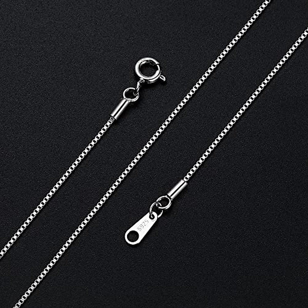 Gacimy Sterling Silver Chain Necklace for Women, 0.8mm Thin 925 Sterling Silver Box Chain for Women Girls, 20" Length