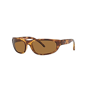 Ray-Ban Men's RB4033 Predator Rectangular Sunglasses, Havana/Polarized Brown, 60 mm