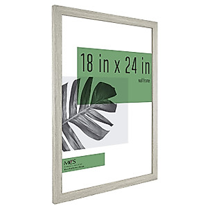MCS Studio Gallery 18x24 Poster Frame White Woodgrain, Vertical & Horizontal Wall Hanging Large Picture Frame for Photos, Posters & Art Prints (2-Pack)