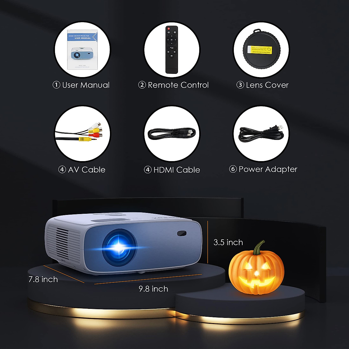 HD 1080P Outdoor Projector, 300ANSI Portable Home Projector, XOPPOX Portable Mini Projector Native 1080P Movie Projector Compatible with HDMI, USB, Laptop, iOS & Android Smartphones