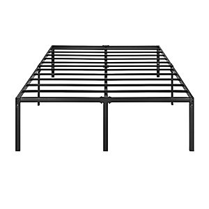IMUsee Heavy Duty 18.3 inch Queen Size Platform Bed Frame with Large Under Bed Storage Space, Sturdy Metal Frame/Mattress Foundation/No Box Spring Needed/Easy Assembly/Noise-Free