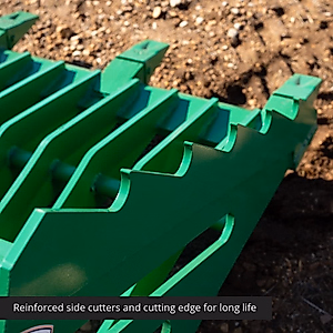 Titan Attachments 60in Fine Grade Skeleton Rock Bucket with Teeth for John Deere Loader with Hook and Pin Connection