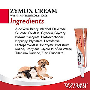 Zymox Veterinarian Strength Topical Cream with 1% Hydrocortisone for Dogs and Cats, 1oz