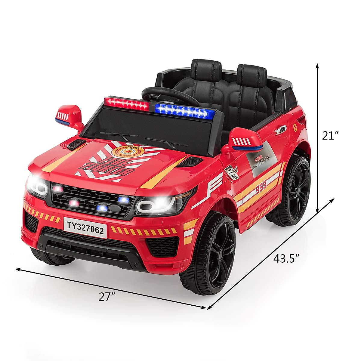 Costzon Ride on Car, 12V Battery Powered Police SUV Vehicle w/Remote Control, Siren Flashing Light, Horn Music, Intercom, Spring Suspension, 3 Speeds, USB, 4 Wheeler Truck, Kids Cars to Drive, Black