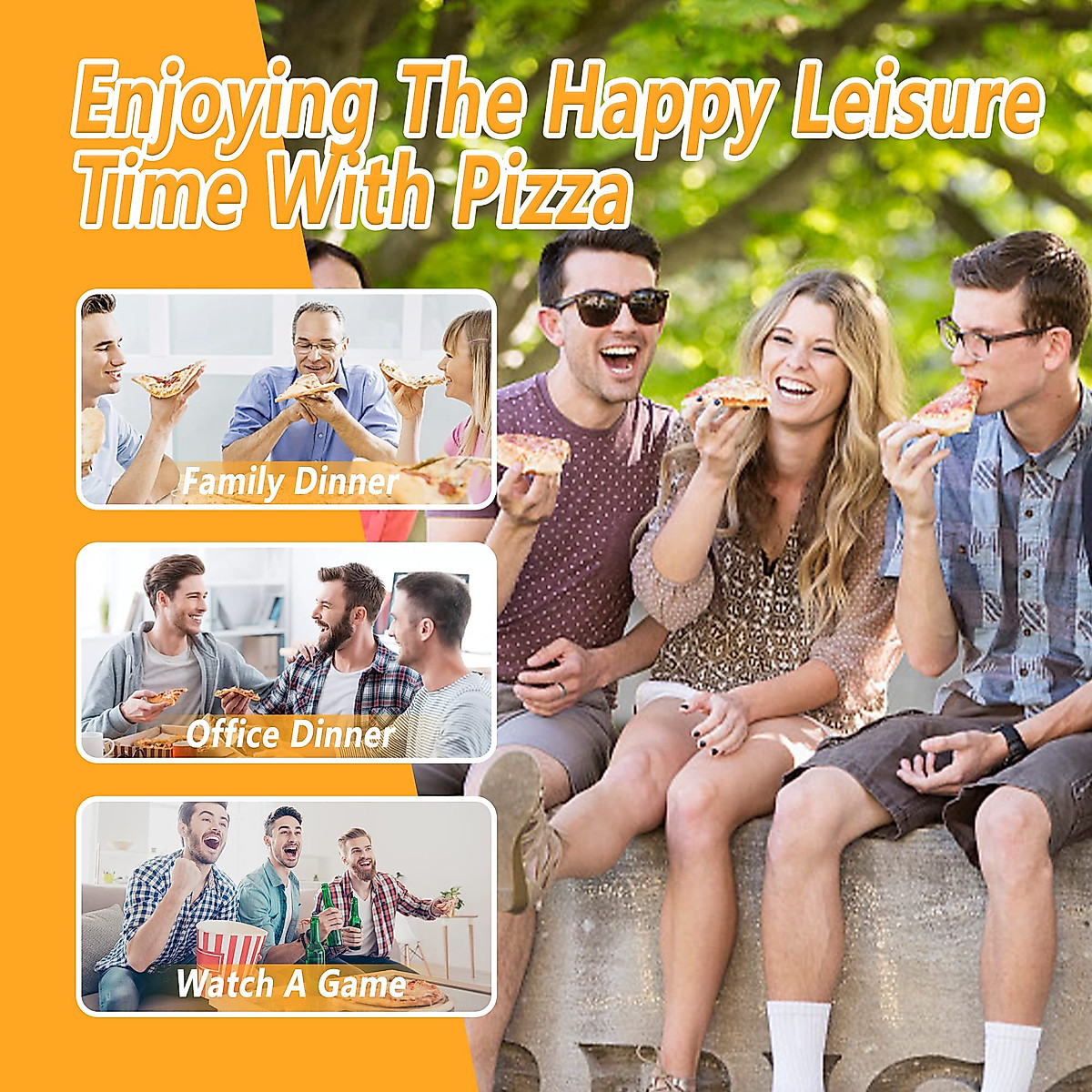 MS WGO Pizza Cutter Rocker Knife Pizza Slicer Kitchen Tools, Stainless Steel Large Pizza Cutter Wheel With Plastic Cover Baking Tools Accessories,Dishwasher Safe