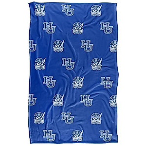 Hampton University Pirates Blanket, 36"x58" Logo Pattern, Silky Touch Sherpa Back Super Soft Throw