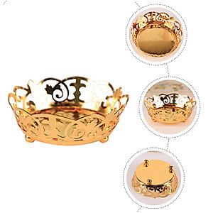 SHOWERORO Candy Dish Entryway Key Bowl Appetizer Tray Candy Nut Serving Container Dessert Serving Tray Cake Serving Plate Fruit Stand Vanity Tray Decorative Fruits Tray Iron Buffet Desk