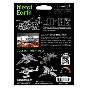 Metal Earth UH-60 Black Hawk Helicopter 3D Metal Model Kit Fascinations