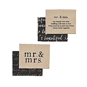 Mud Pie Wedding Hand Towel Set, Sentiment, 8.5" x 6.5"