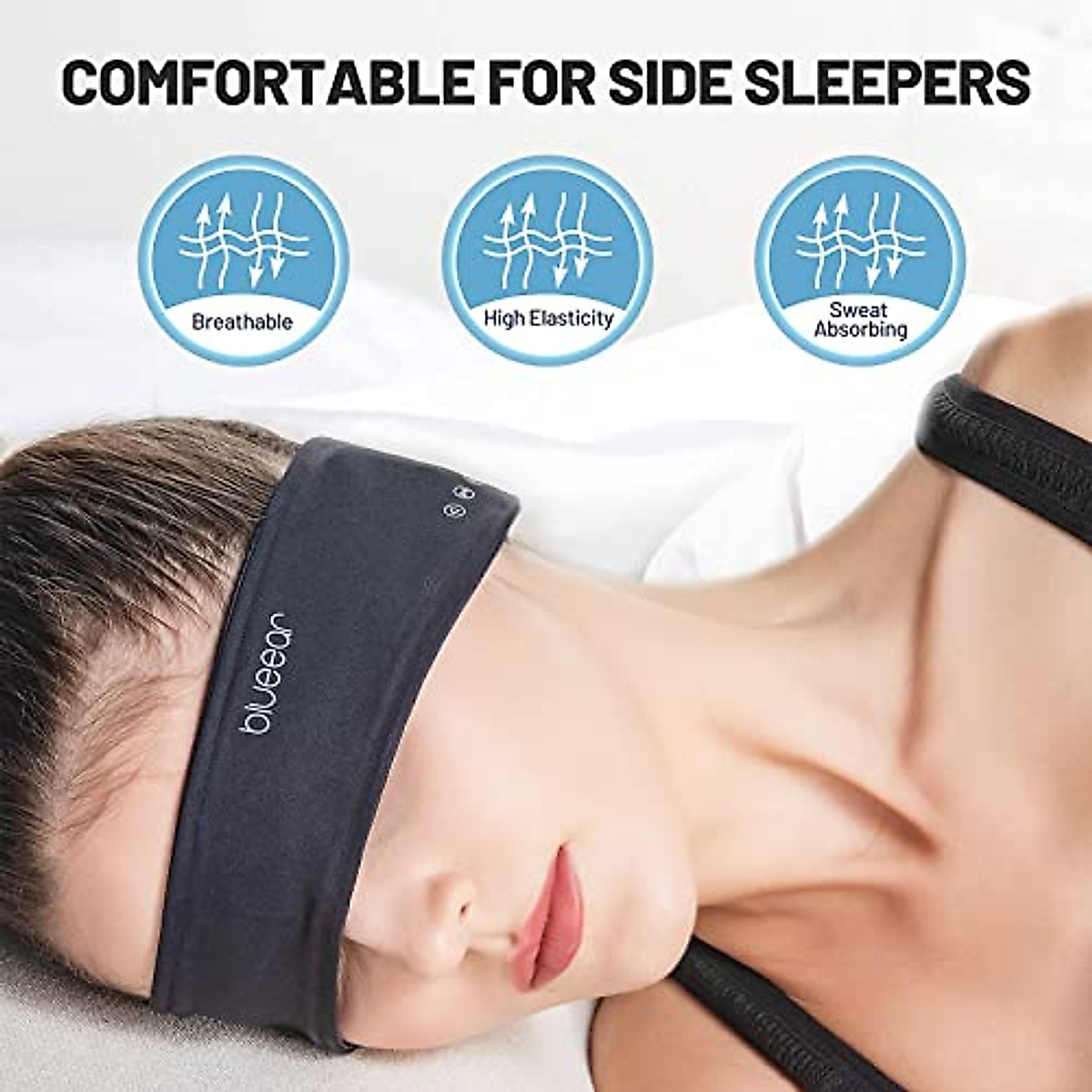 Bluetooth Headband Sleep Headphones Wireless V5.5 Sports Headband with Thin Stereo Speaker for Yoga Running Outdoor Indoor Sports and Travelling