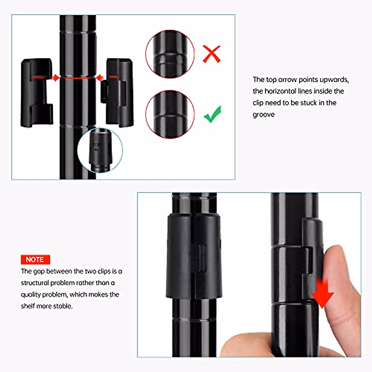 SINGAYE 3 Shelf Wire Shelving Unit Adjustable Storage Shelving 21.26”W x 11.41”D x 22.83”H (Black)