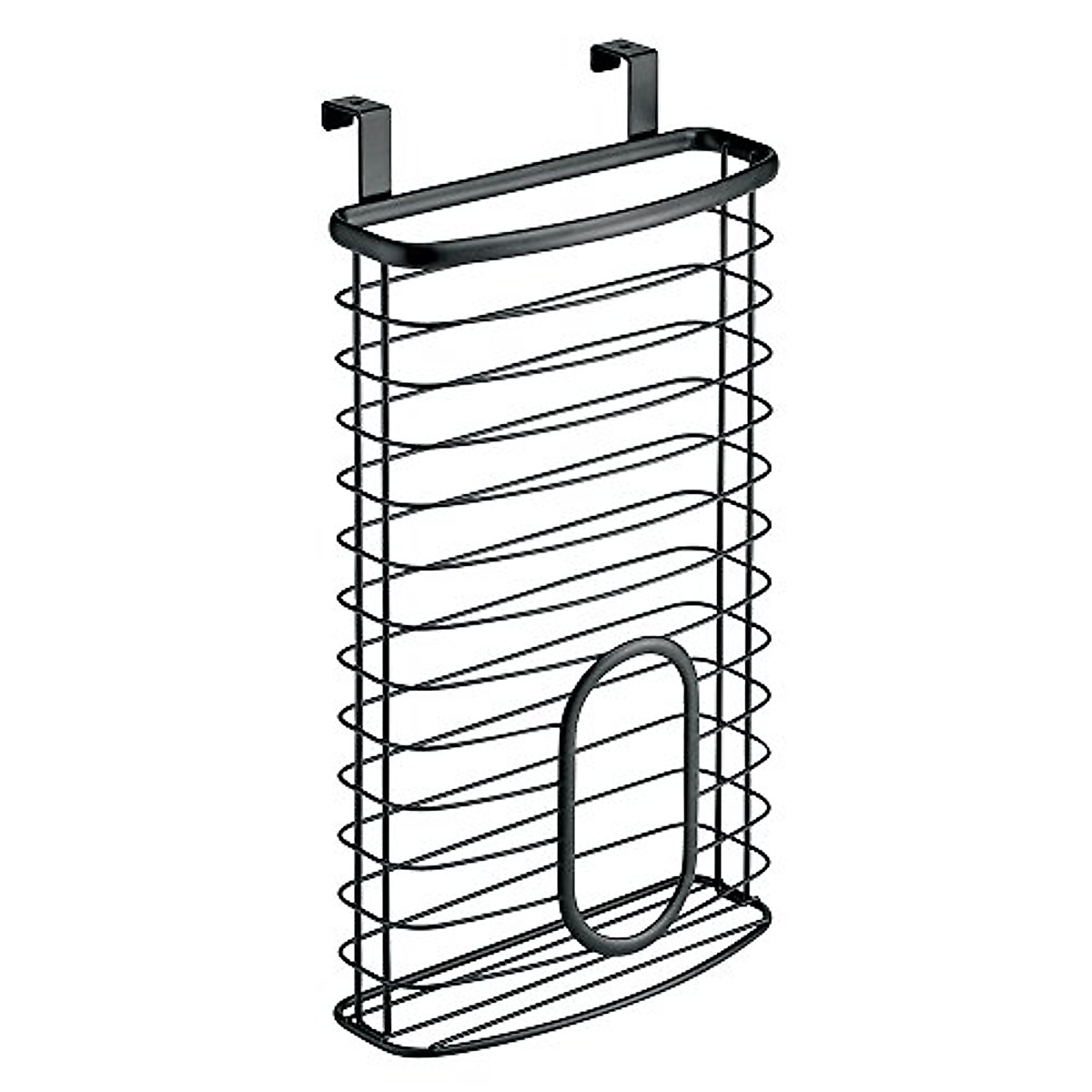 iDesign Axis Over the Cabinet Kitchen Storage Holder for Plastic and Garbage Bags - Matte Black