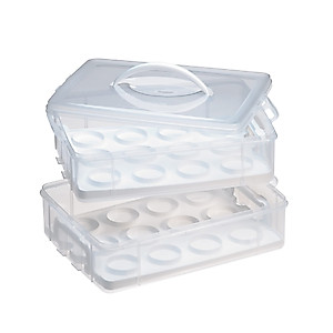 Snapware Snap 'N Stack Portable Storage Carrier with Lid for Desserts, BPA-Free Cupcake Containers, Cake Carrier with Stackable Trays, Microwave, Freezer and Dishwasher Safe