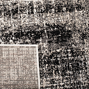 SAFAVIEH Adirondack Collection Area Rug - 9' x 12', Silver & Black, Modern Abstract Design, Non-Shedding & Easy Care, Ideal for High Traffic Areas in Living Room, Bedroom (ADR207D)