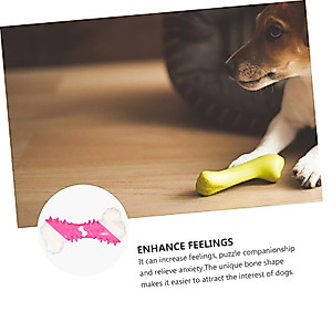 Angoily Pet Teething Toys Pet Molar Bite Toy Dog Dental Toy Puppy Interactive Toy Dog Teeth Cleaning Toy Teeth Training Dog Bone Dog Molar Toy Bone Toy Dog Play Toy Dog Ball Chew TPR
