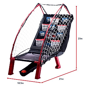 Franklin Sports Basketball Arcade Game - Table Top Bounce A Bucket Shootout Basketball Game - Indoor Electronic Basketball Gameroom Game for Kids + Adults - Fun Basketball Toy for Boys + Girls - Red
