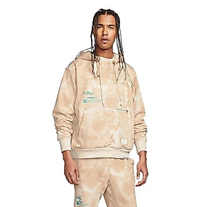 Nike Men's Standard Issue Dri-Fit Midweight Pullover Basketball Hoodie (Large, Pearl White/Flower AOP)