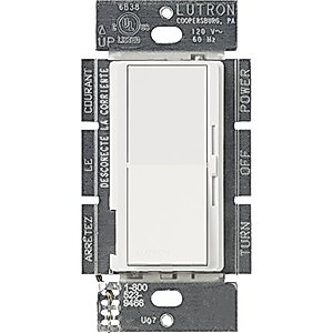 Lutron, Snow DVSCELV-300P-SW Diva 300-watt Single Pole Electronic Low-Voltage Dimmer, 1 Pack
