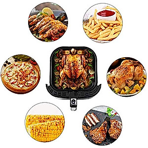 Air Fryer Parchment Paper Liners（10"×10"） Square 100Pcs Compatible with XXXL Air Fryer,Perfect for 6.8QT/7.6QT/8.5QT/9.5QT Or Bigger Air Fryers (Brown)