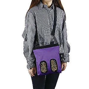 GeerDuo Rabbit Hay Feeder Bag, Guinea Pig Hay Feeder Storage, Hanging Feeding Hay for Small Animals Larege Size 600D Oxford Cloth Fabric(M,Purple1)