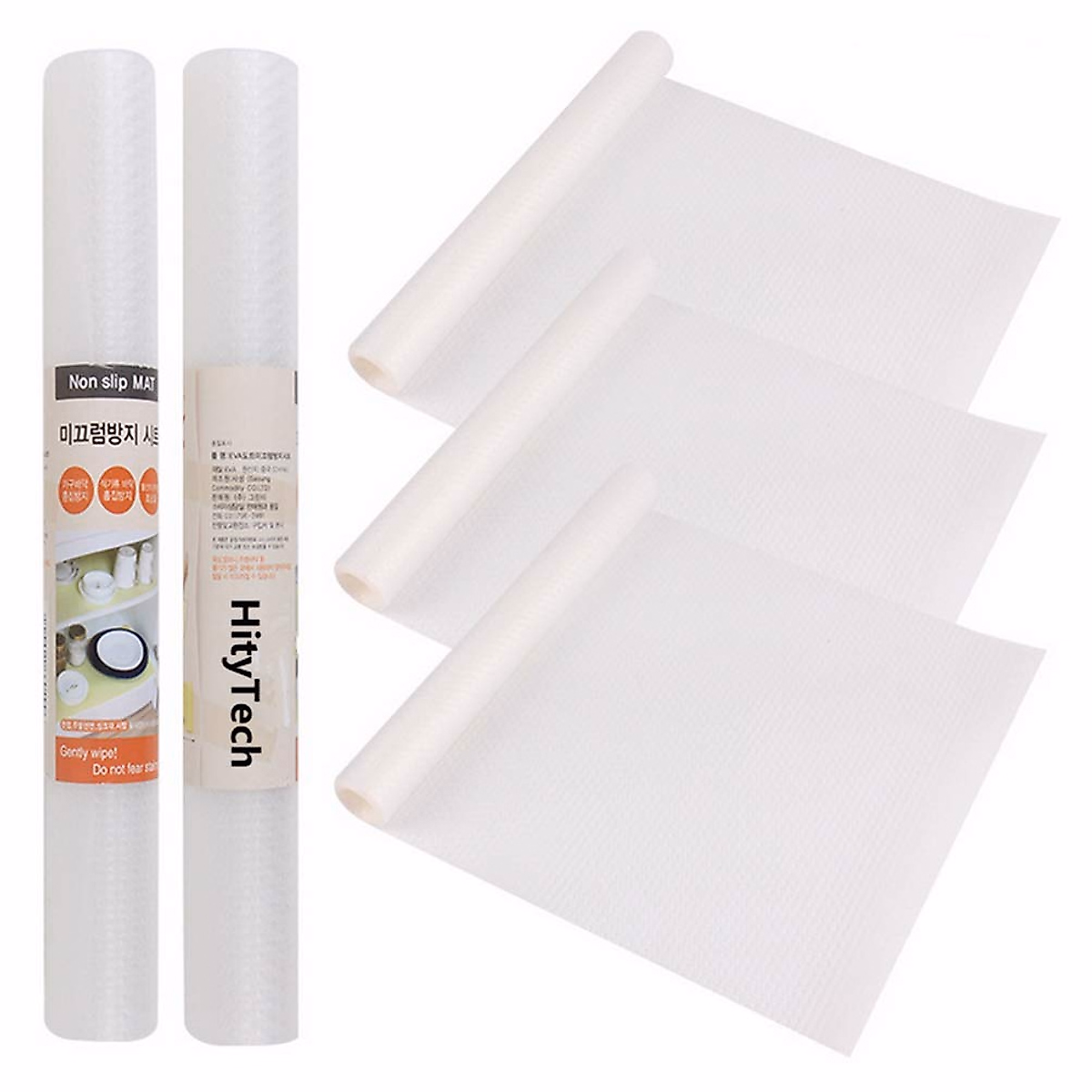 HityTech Shelf Liner, EVA Shelf Liners Can Be Cut Refrigerator Mats Fridge Cushion Liner Non-Adhesive Cupboard Liners Non-Slip Cabinet Drawer Table Liners - 59 x 17 3/4 in - Transparent